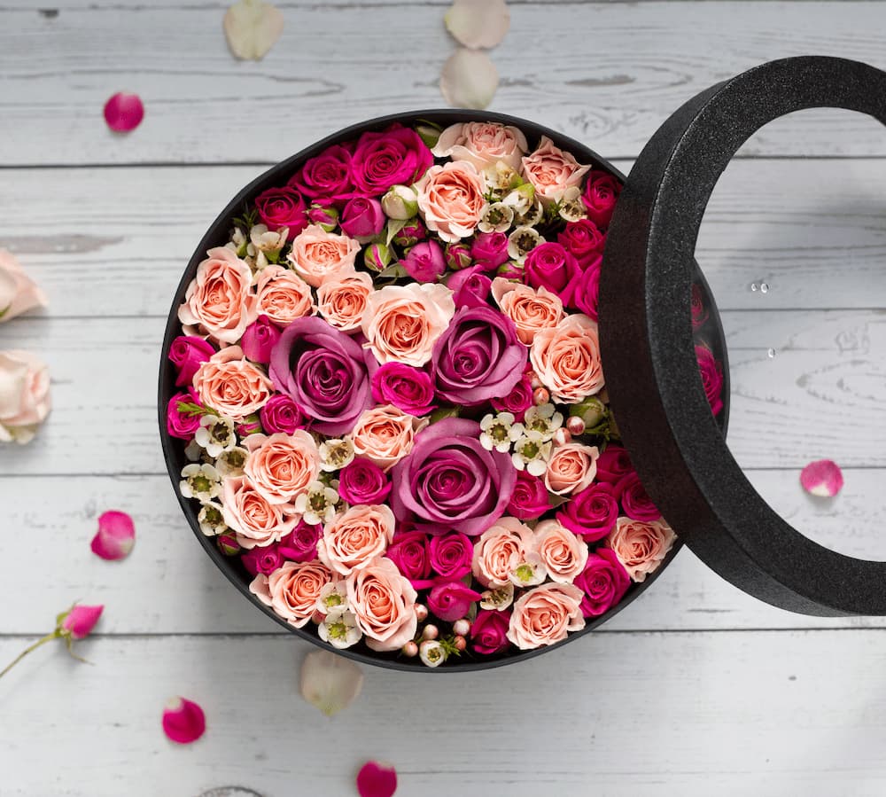 Rose Surprise Box & Balloons | Giftr - Singapore's Leading Online Gift Shop