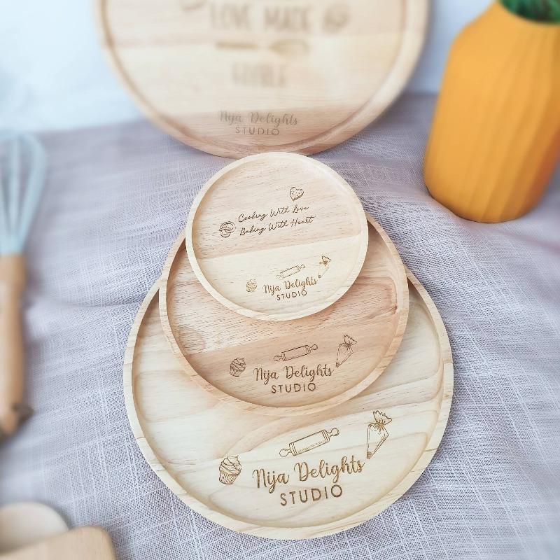 Personalized Wooden Plate Set | Giftr - Singapore's Leading Online Gift ...