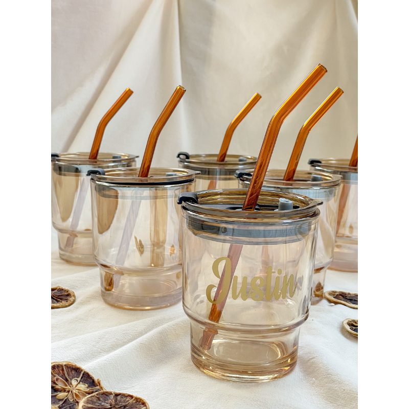 Summer Vibes | Personalized Glass Cup With Straw (Islandwide Delivery ...