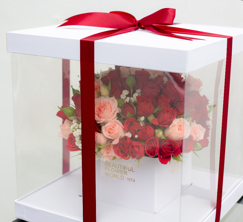 Flower Box "Alaia" - Red | Giftr - Singapore's Leading Online Gift Shop