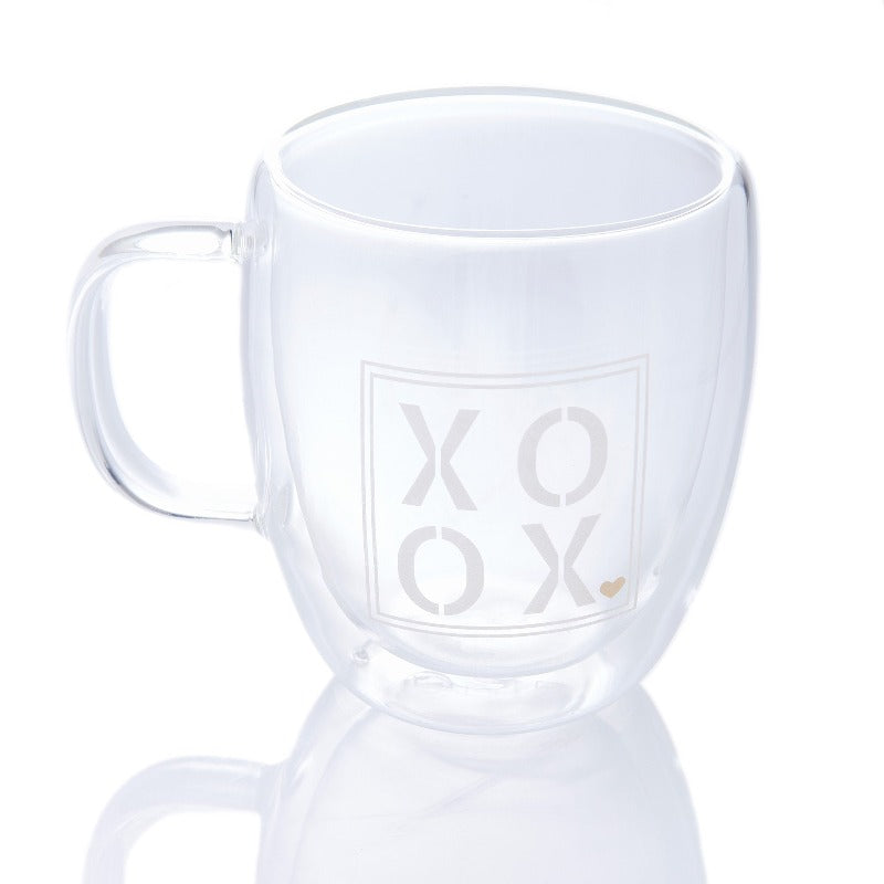XOXO Double Wall Glass Mug Name Customisable | Giftr - Singapore's ...