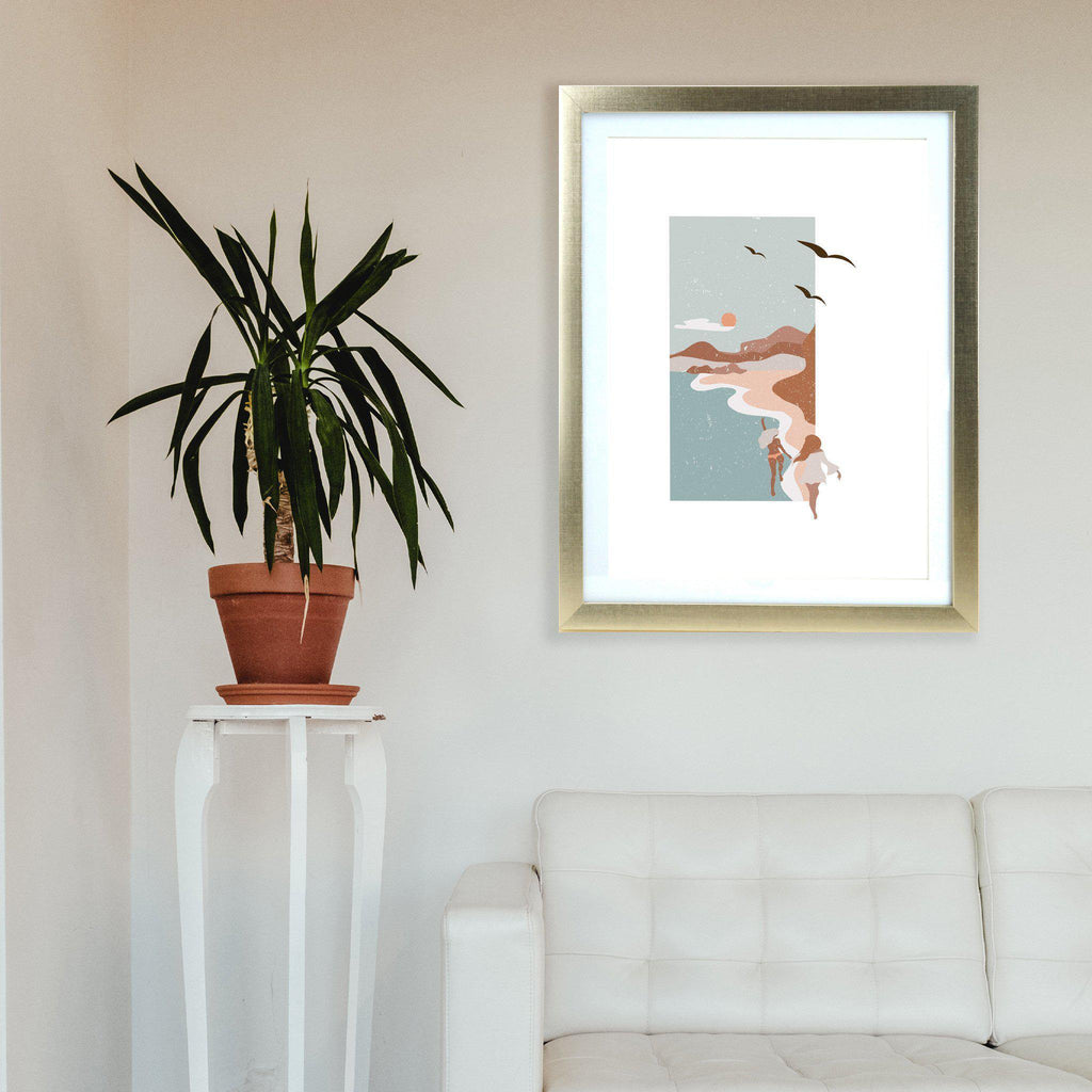 Matt Gold A3 Frame - Beach Carefree I Klosh Framed Wall Art | Giftr ...