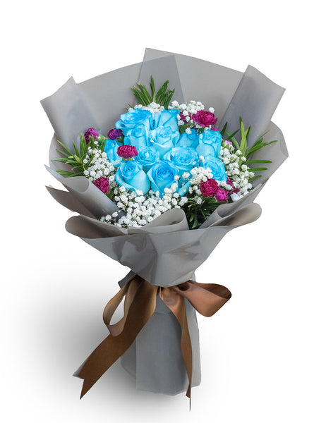 True Blue Flower Bouquet | Giftr - Singapore's Leading Online Gift Shop