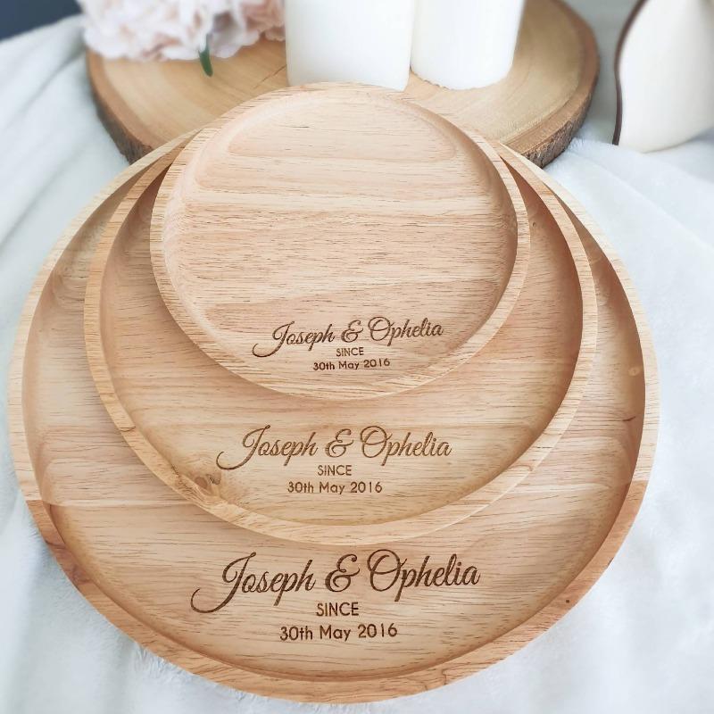 Personalized Wooden Plate Set | Giftr - Singapore's Leading Online Gift ...