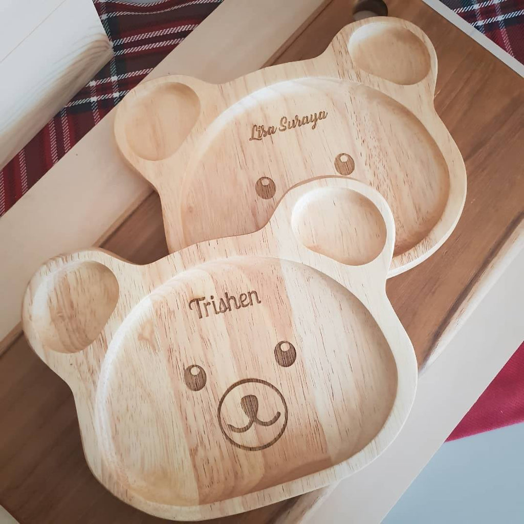 Personalised Wooden Bear Plate | Giftr - Singapore's Leading Online ...